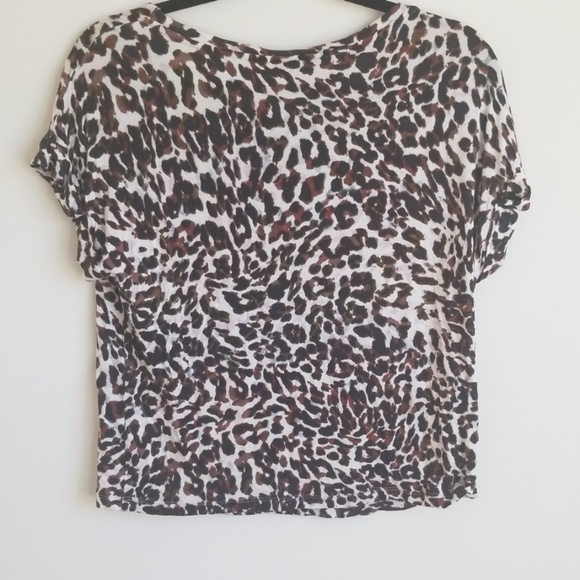 CAbi | Tops | Cabi Leopard Print Cropped Tee Style 344 | Poshmark